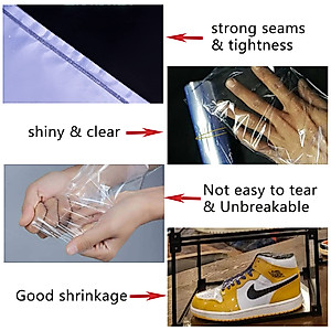 Shrink Wrap Bags Clear cellophane PVC Shrink Bags for Packaging Gift Basket,Shoes,Jars and Homemade DIY Projects Packaging 100 Pcs 14x20 Inches