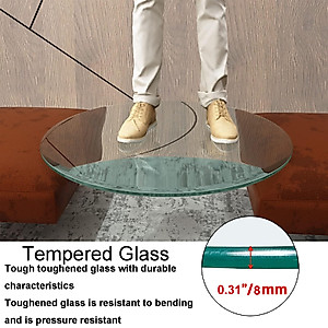 SAGIDAR Round Tempered Glass,Tempered Glass Round Table Top, Clear Glass High Gloss, Round Table Glass Top, Kitchen Dining Table Top, Tempered Glass Top, 15IN 24IN 30IN 35IN 40IN
