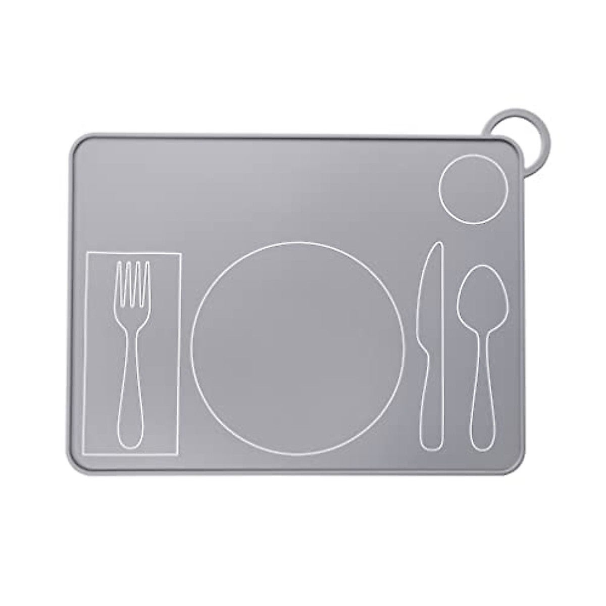 Kids Silicone Montessori Placemat for Toddlers | Children Plate Mat for Dining Table Setting | by Fire Rooster Kids (Grey, 1)