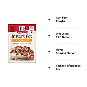 McCormick Instant Pot Teriyaki Chicken Seasoning Mix, 1.25 oz (Pack of 12)