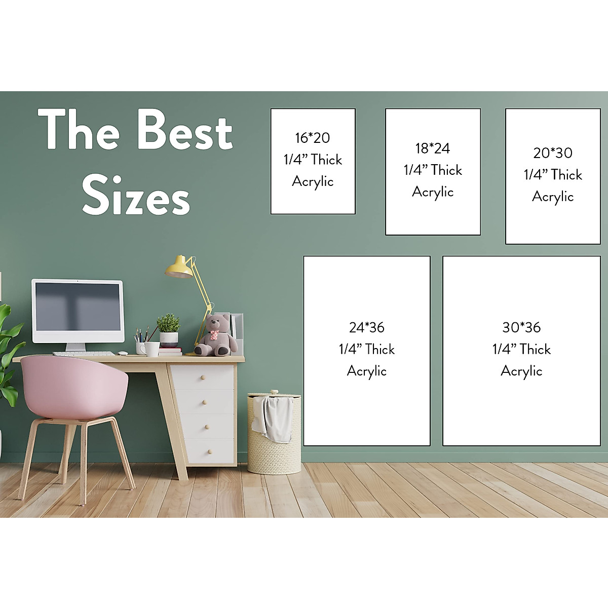 Personalized Acrylic Calendar for Wall - Ships Next Day, Made in America, Clear Dry Erase Planner for Home, Office, & Family, Glass Calendar Alternative, Easy to Clean (Clear, 16x20)