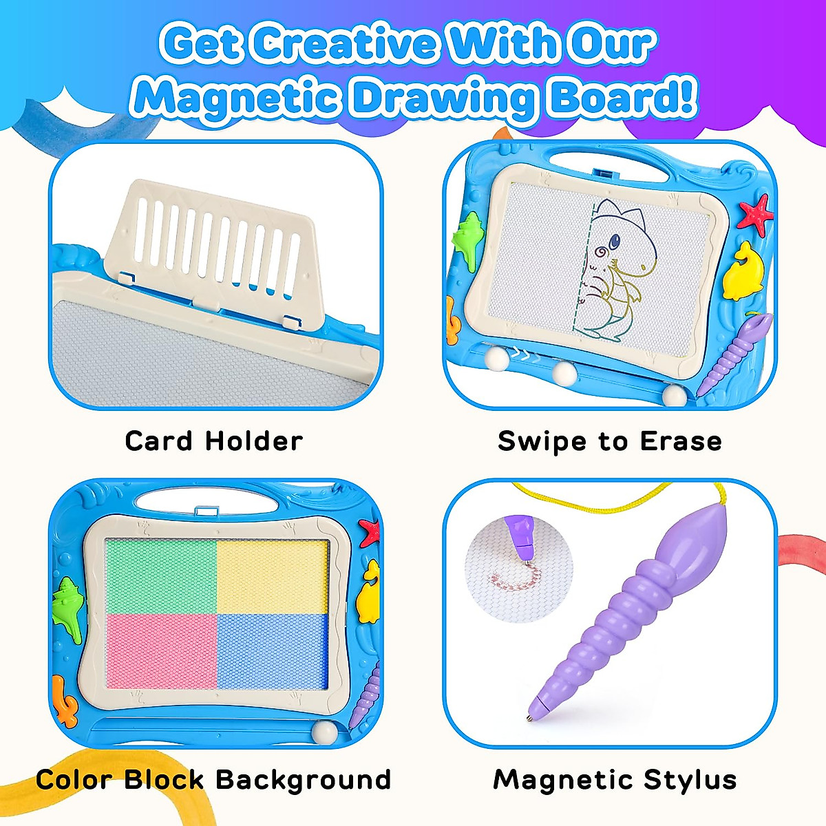 TOY Life Magnetic Drawing Board for Toddlers 1-3 Magnetic Doodle Board for Toddlers Drawing Table for Kids with Toy Building Blocks Doodle Board for Toys for Kids Xmas for Toddlers