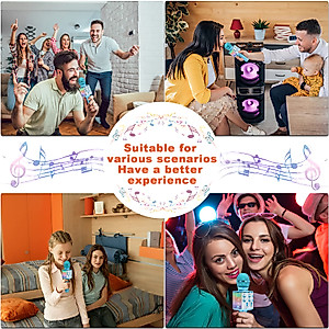 Alversun Karaoke Microphone for Kids Bluetooth Karaoke Kids Microphone Wireless Portable Handheld Singing Karaoke Machine Speaker 5 6 7 8 9 Years Old Toys Gift for Girls Boy (1 Pack, Blue)