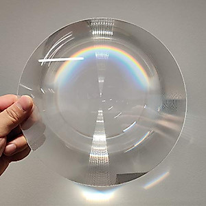 Fresnel Lens, Diameter 200mm (7.9''), Focal Length 100mm, Acrylic Lens (not Glass), for Physics Classroom,Solar Heating,Magnifiying. (Focal Length 100mm)