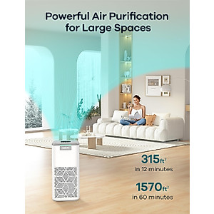WELOV P200 PRO Air Purifiers with Pet Care Filter Bundle: Up to 1570 Ft² in 1 Hr With Air Quality Monitor, Smart WiFi, Alexa Control