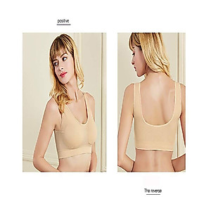 SAISYART Sports Bras for Women,Seamless Comfortable Yoga Bra Ladies Close-Fitting Bra with Removable Pads 3 Pack(X-Large)