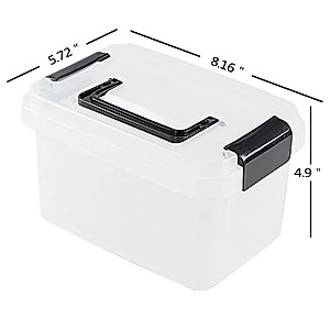 EudokkyNA 2 L Plastic Lidded Storage Bins, Plastic Storage Boxes, 6 Pack