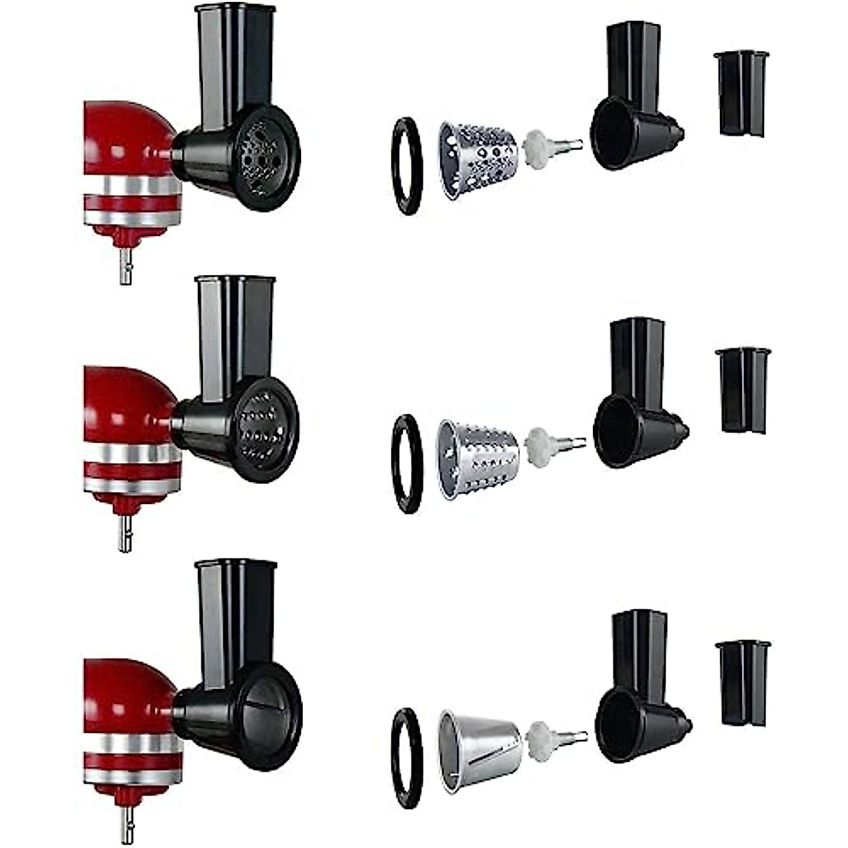 Updated Slicer/Shredder Attachments for KitchenAid Stand Mixers, Food Slicers Vegetable Slicer Attachment for Kitchenaid, Cheese Grater Attachment for KitchenAid with 3 Blades Dishwasher Safe
