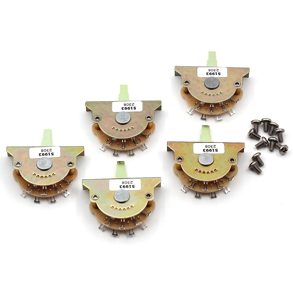 Oak Grigsby 5-Way Blade Switch for Telecaster and Stratocaster, 5-Way Pickup Selector Switch, Includes Mounting Screws, Pack of 5