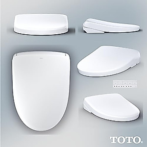 TOTO SW4736AT40#01 WASHLET+ Electronic Bidet Toilet Seat, Elongated, Cotton White