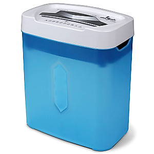 Aurora AU1232XA Anti-Jam 12-Sheet Crosscut Paper/ Credit Card Shredder with 5.2-Gallon Wastebasket (White/ Semi Translucent Blue)