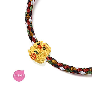 CHOW SANG SANG 999 24K Solid Gold Cultural Pixiu Mini Charm Bracelet for Women 92624C (Gold, 17 CM) (Gold, 17 CM)