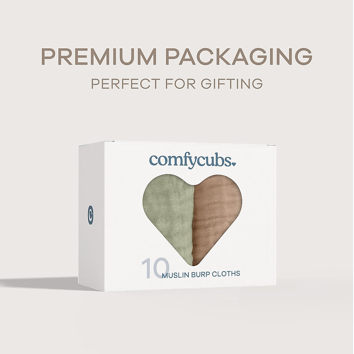 Comfy Cubs Muslin Burp Cloths 20" x 10", Pack of 10 - Large, 6-Layer, Ultra Absorbent 100% Cotton for Baby Drool and Messes - Soft, Safe & Gentle Baby Burp Cloths for Boys & Girls - Multi