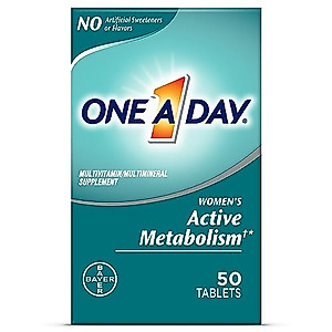 One A Day Women’s Active Metabolism Multivitamin, Supplement with Vitamin A, C, D, E and Zinc for Immune Health Support*, Iron, Calcium, Folic Acid & more, 50 Count