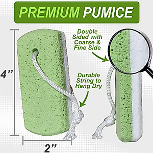 Dr. Entre's Pumice Stone for Feet 4 Pack: Callus Remover, Dead Skin Scraper, Exfoliator for Scrubber Use, Pedicure Tools, Cracked Heels Foot Care