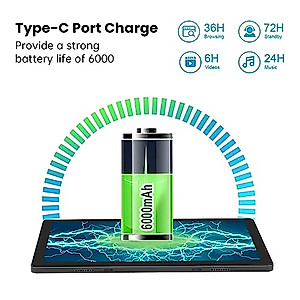 2023 𝐍𝐄𝐖 𝐀𝐧𝐝𝐫𝐨𝐢𝐝 𝟏𝟐 Tablet-10.1 Inch Gaming Tablet with 13MP Dual Camera,MTK8183 Octa-Core 2.0Ghz Processor,6000mAh Battery Capacity,8GB RAM+256GB ROM,2.4+5G Dual Band WiFi+Bluetooth 5.0