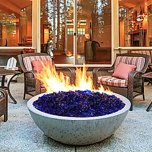 Mr. Fireglass Recycled Fire Glass for Natural or Propane Fire Pit Fireplace Gas Log Sets, 10 Pounds, Cobalt Blue