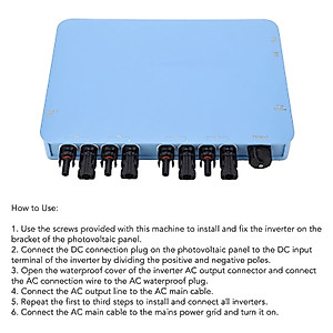 banapoy MPPT Solar Grid Tie Micro Inverter, Smart WiFi APP Control Waterproof DC to AC Microinverter, Pure Sine Output, Solar Grid Tie Micro Inverter, US Plug (1400W)
