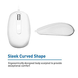 Macally 104 Key USB Wired Keyboard and Mouse Combo with Apple Shortcut Keys for Mac, iMac, Macbook, and Windows PC (MKEYECOMBO), White