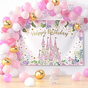 HIPVVILD Princess Birthday Decorations - Princess Birthday Party Supplies, Plate, Cup, Napkin, Balloon Arch, Backdrop, Tablecloth, Cutlery, Princess Party Decorations Tableware Supplies | Serve 24