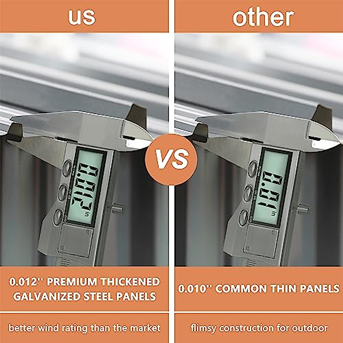 MUPATER 8' x 10' Outdoor Storage Shed with Double Doors, Garden Metal Shed, Utility Tool Shed Storage for Backyard, Patio and Lawn with Vents, Grey