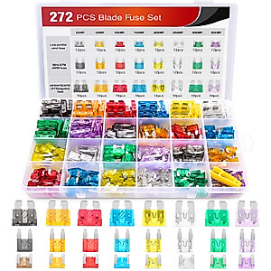 Nilight - 50019R 272pcs Standard & Mini & Low Profile Mini Blade Fuse Assortment, 2A 5A 10A 15A 20A 25A 30A 35A Replacement Fuses for Car Boat Truck SUV Automotive