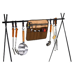 Camping Tableware Bag, Picnic Camping Organizer Picnic Cutlery Roll Flatware Organizers Hanging Storage Bag, for Outdoor Picnic Barbecue