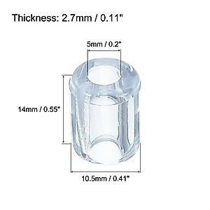 MECCANIXITY Kitchen Sink Rack Feet 5mm ID x 10.5mm OD PVC Sink Replacement Feet for Protective Sink Grid, Clear Pack of 40