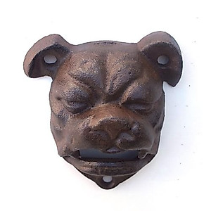 1 BullDog Cast Iron Bottle Opener Mountable Vintage Look Man Cave English Dog