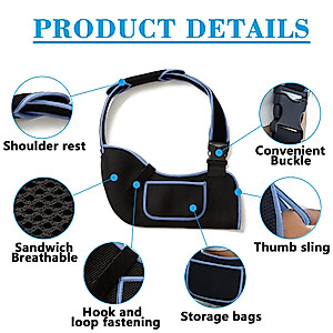 VISKONDA Arm Sling Shoulder Immobilizer-Rotator Cuff Support Brace-Comfortable Medical Sling for Shoulder Injury,Left and Right Arm,Men and Women,for Broken,Dislocated,Fracture,Strain(Large)
