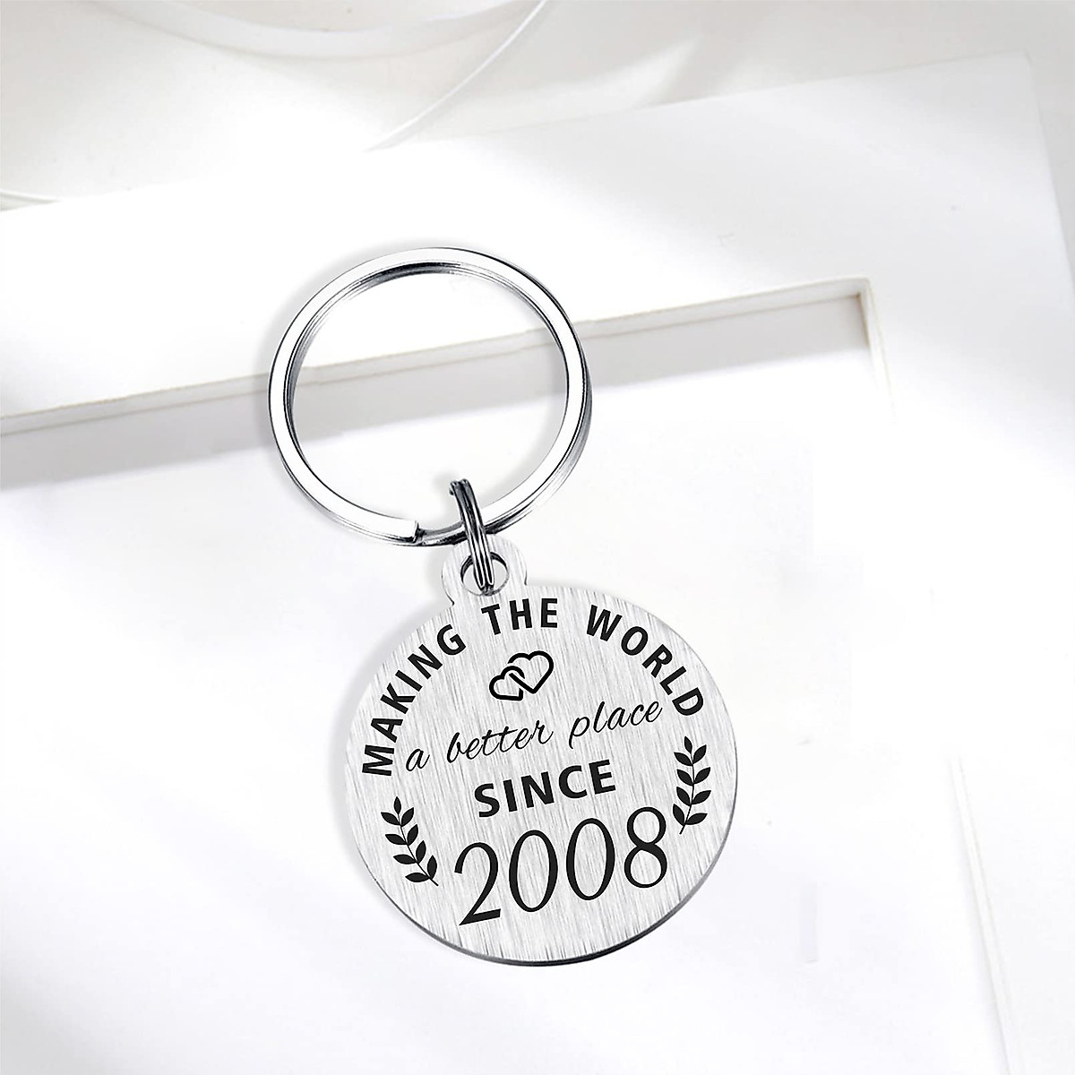 ABNTY 16th Birthday Gifts for Girls Boys, 16 Year Old Birthday Keychain, Born in 2008 Gifts, 2008 Birthday Decorations