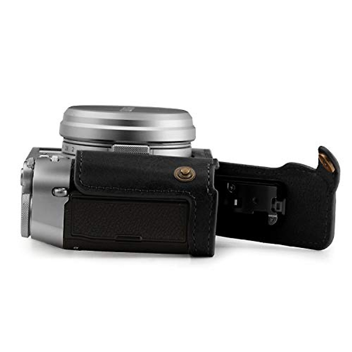 MegaGear MG1894 Ever Ready Genuine Leather Camera Half Case Compatible with Fujifilm X100V - Black