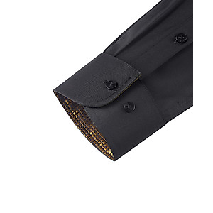 Lion Nardo Mens Black Dress Shirt Black and Gold Shirts for Men Gold Shirts for Men Mens Black Dress Shirts Gold Label
