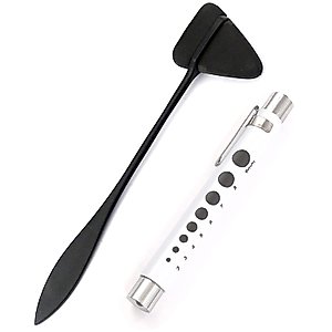 LAJA Imports Taylor Percussion Reflex Hammer – Tactical Black with Led Pen Light Pupil Gauge for Nurses, EMS, Students, Emergency Room