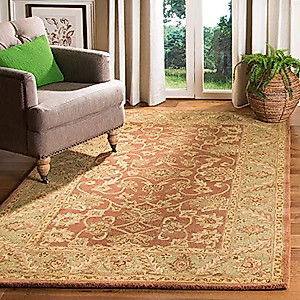 SAFAVIEH Golden Jaipur Collection 7'6" x 9'6" Black / Gold GJ250D Handmade Traditional Premium Wool Area Rug