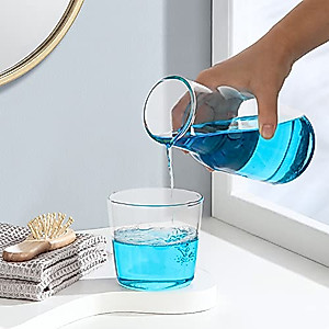 Bedside Carafe Night Water Carafe with Tumbler Glass 2 Piece Water Carafe Set for a Handy Midnight Drink,Heat Resistant Glass,14 oz