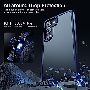 Raelmila Designed for Samsung Galaxy S23 Case, [10 FT Military Grade Drop Protection] Shockproof Translucent Slim Protective Matte Hard Back Cover Phone Case for Galaxy S23 Case 6.1", Blue