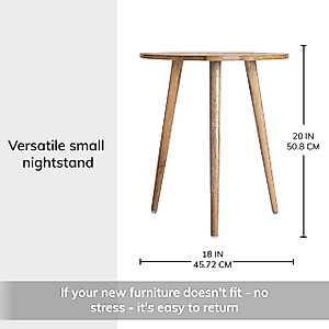 MH London Bond Wooden Triangle End Table - Exclusively Designed Modern Small Side Table. Hand Crafted - Wooden Side Table - Contemporary Design for Small End Tables for Bedroom and Living Room