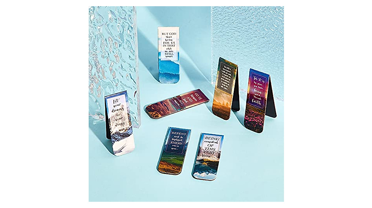 Magnetic Christian Bookmarks Bible Verses 12 Pieces | Inspirational Gift