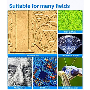 Wireless Digital Microscope Handheld USB HD Inspection Camera 50x-1000x Magnification with Stand Compatible with iPhone, iPad, Samsung Galaxy, Android, Mac, Windows Computer