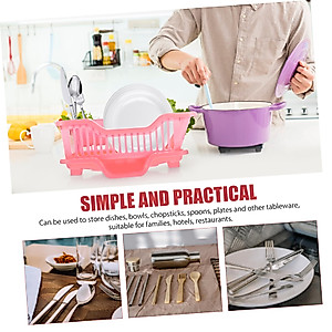 HAKIDZEL 1 Set Kitchen Shelf Dish Drain Sink Sponge Holder Dish Rack Small Dish Drying Rack Plastic Cutlery Stainless Steel Tray Household Draining Rack Dish Plate Basket Storage Basket Abs