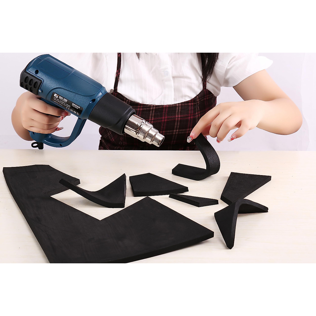 AMZQNART EVA Foam 2mm, Cosplay Foam Roll 16 x 59in (6.5sqft) Black, Suitable for Large Foam Cosplay Modeling, DIY Projects, Crafts, Ultra High Density 90 kg/m3.