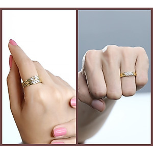 Dazzlingrock Collection 0.10 Carat Round White Diamond Illusion Wedding Trio Ring Set in Yellow Gold Plated Sterling Silver, Women size 10 and Men size 10.5