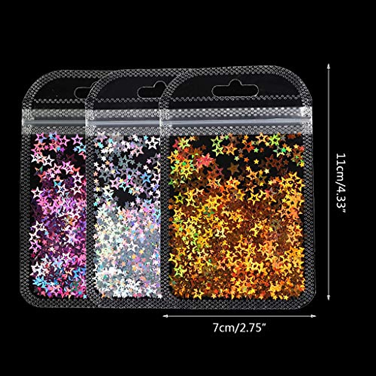 Stars Crystal Sequins Epoxy Resin Mold Filler Holographic Nail Sequins Glitter Flakes for Nail Art Decorations