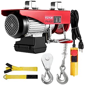 VEVOR 880LBS Electric Winch, Steel Electric Lift, 110V Electric Hoist With Wireless Remote Control