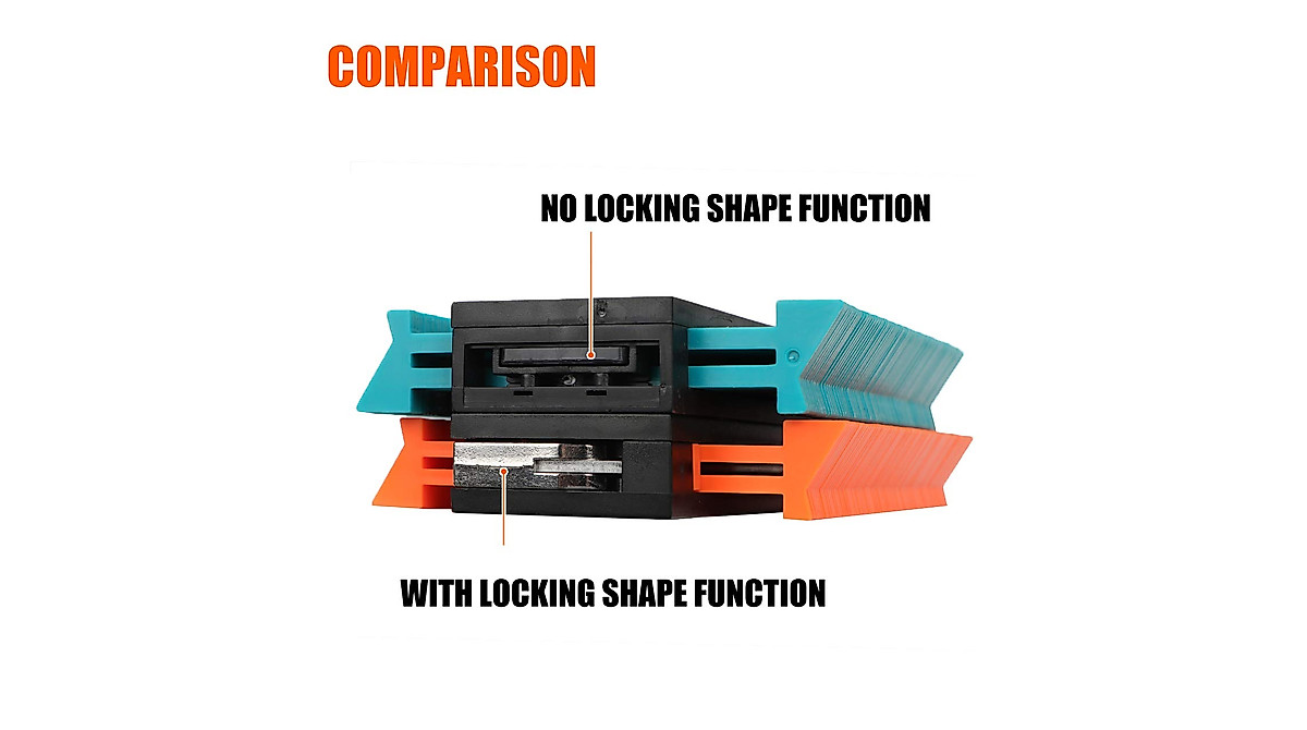 Saker Contour Gauge 10 Inch Lock for Precise Shape Duplication