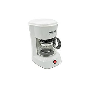Better Chef Basic Coffee Maker | 4-Cup | Pause-N-Serve | Carafe Warmer | Reservoir Window (White)