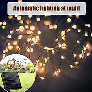 Solar Powered String Lights - Waterfall Fairy Bunch Lights Outdoor Waterproof,10 Strands 200 LEDs 8 Modes Watering Can Light for Outdoor, Garden, Christmas Tree Halloween Home