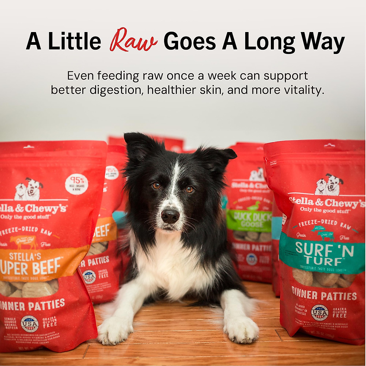 Stella & Chewy’s Freeze Dried Raw Dinner Patties – Grain Free Dog Food, Protein Rich Stella’s Super Beef Recipe – 14 oz Bag