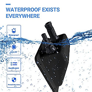 Slocable Weatherproof ABS Double Cable Entry Gland,UV Resistance Dual Cable Entry Housing for Solar Project on Rv, Boat,Camper,Van (with 10ft 10awg Cable(Black Gland))